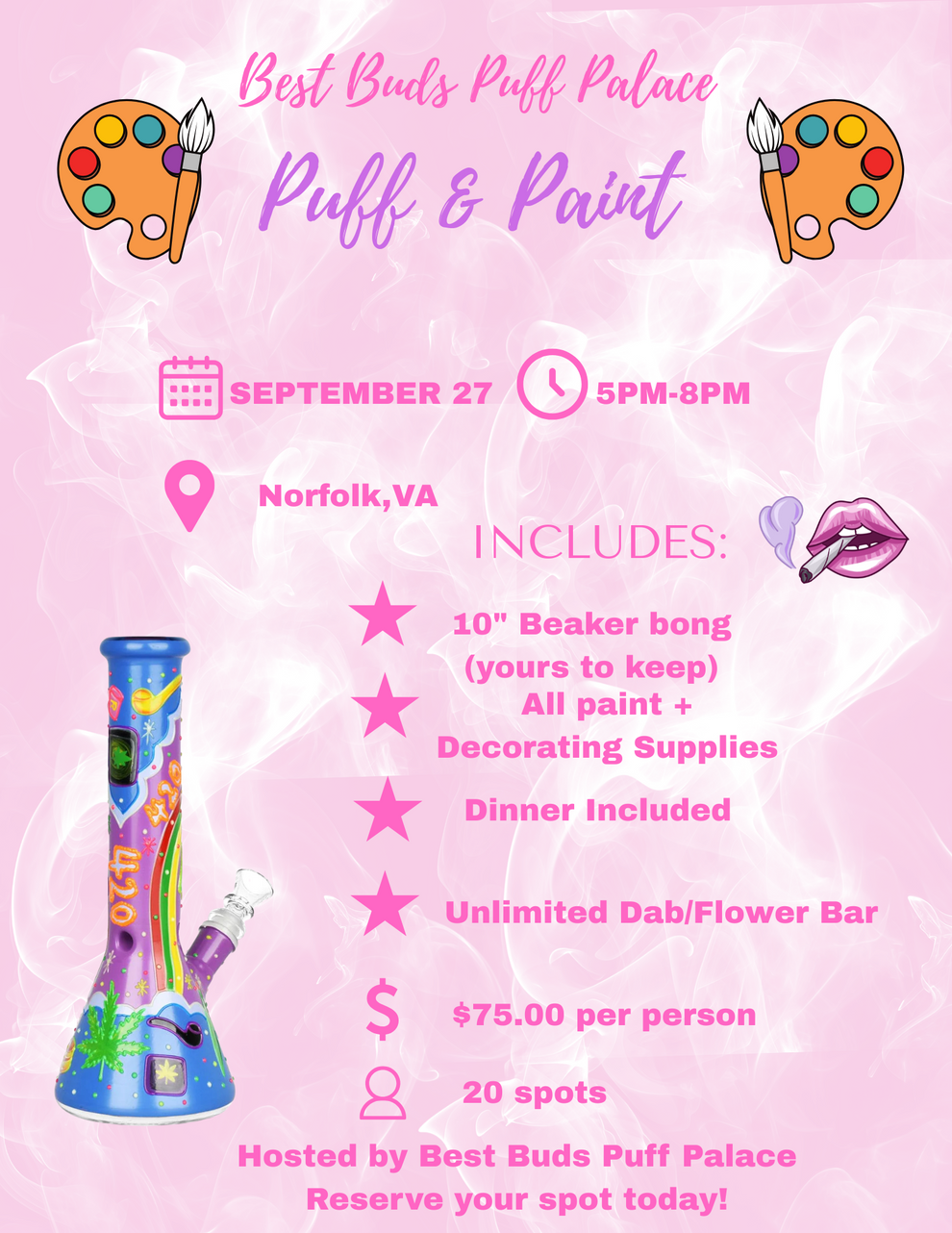 Puff & Paint Night – Best Buds Puff Palace